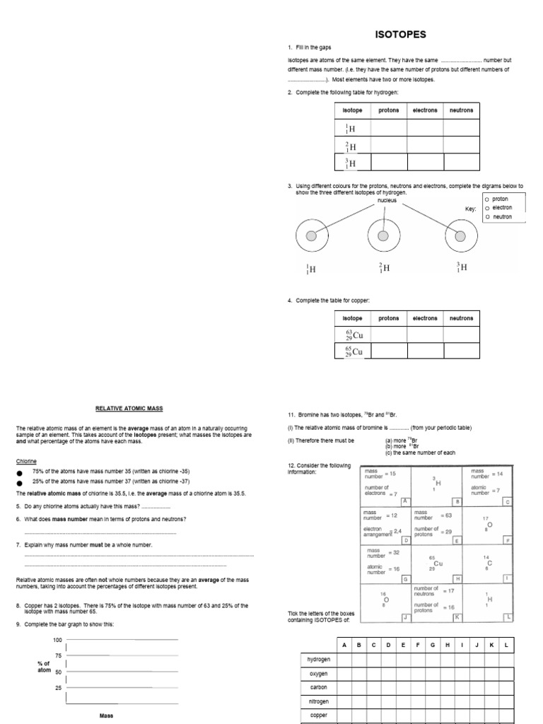 Isotope Qs - Print A4 Double Sided | PDF