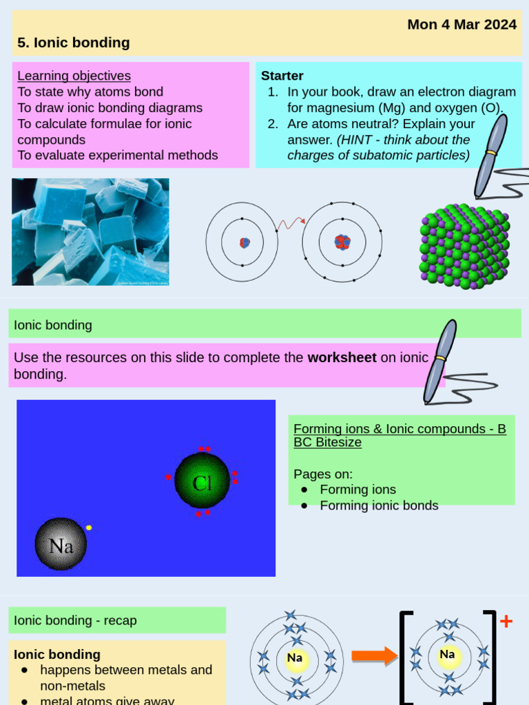 DH 05. Ionic Bonding | PDF
