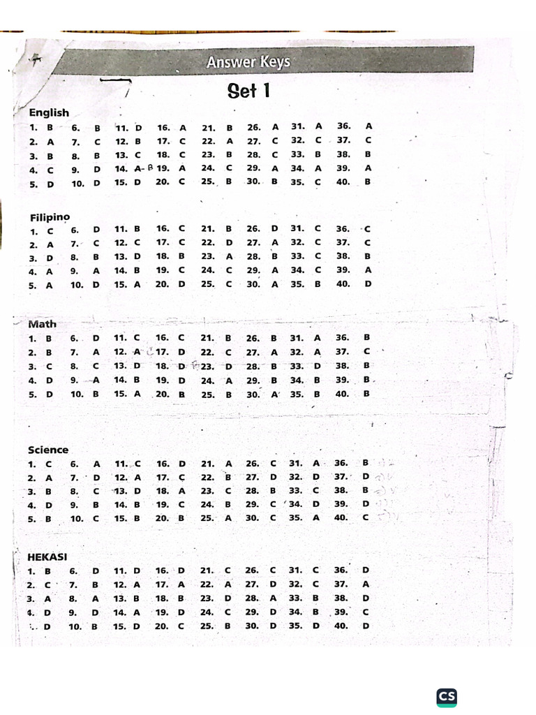 Nat Reviewer Answer Key Set 1 3 | PDF