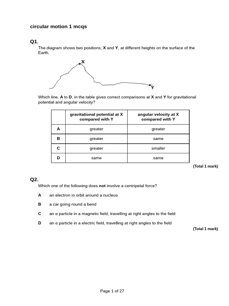 Apishan Paramaraj - Circular Motion 1 Mcqs | PDF