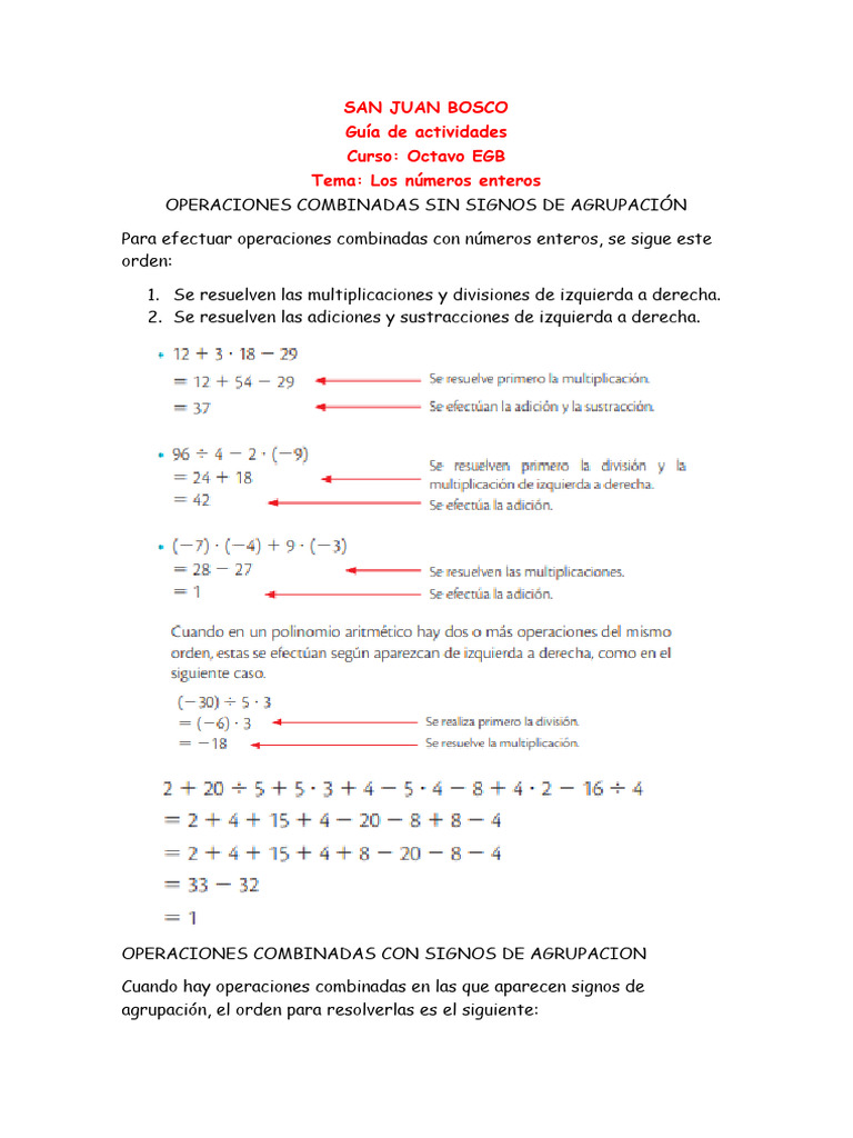 Guia y Deber Octavo Egb | PDF