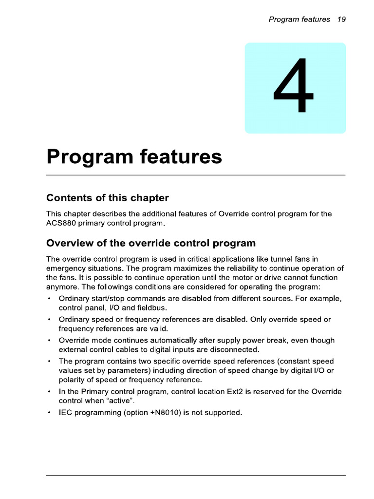ACS880 Overide Control Program Supplement - p19-21 | PDF