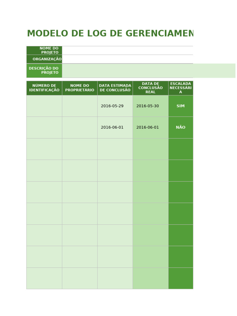 IC Change Management Log Template 57347 Updated PT | PDF