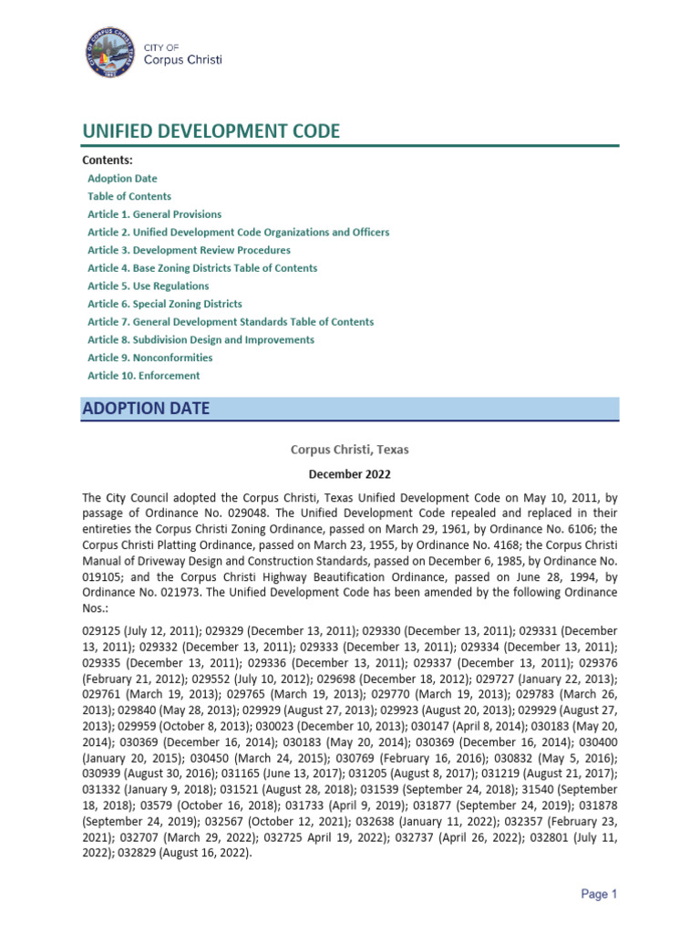 CC Unified Development Code | PDF