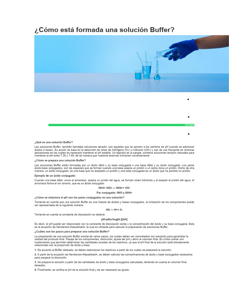 Cómo está formada una solución Buffer | PDF
