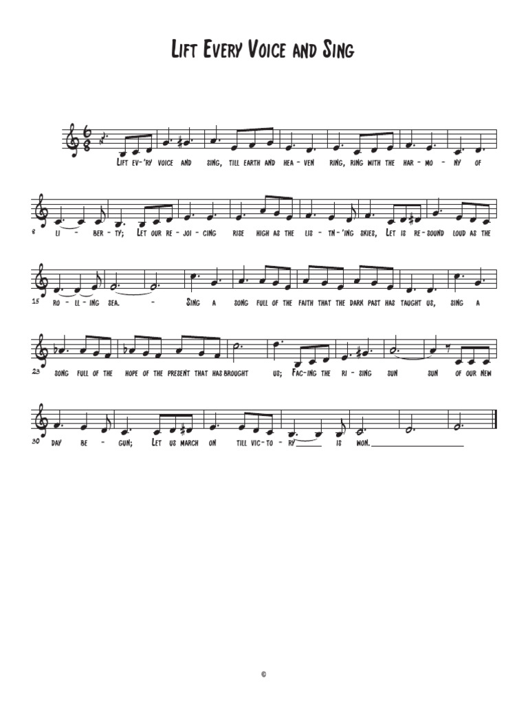 Lift Every Voice and Sing Entire Song - Alto | PDF