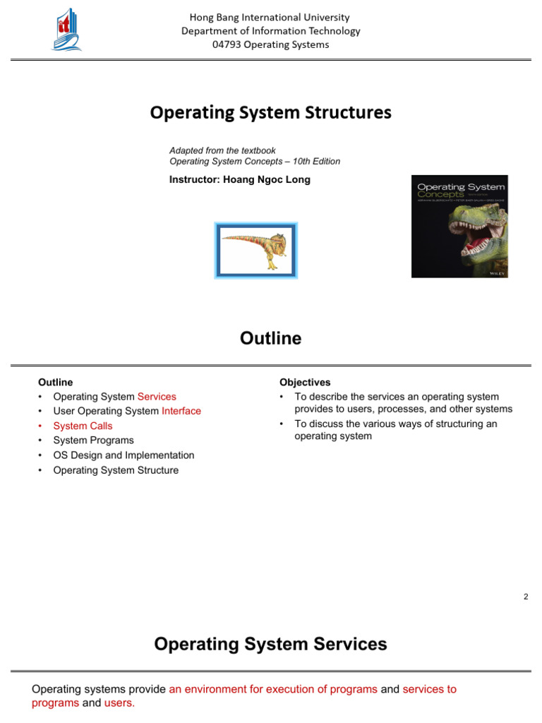 Lecture 02 - Operating System Structures | PDF Lecture 02 - Operating System Structures | PDF