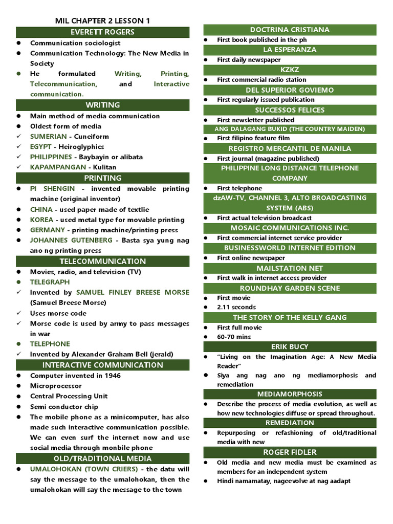 Mil Chapter 2 Lesson 1 Rev | PDF