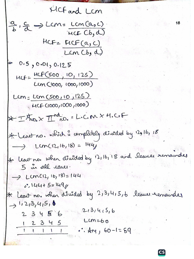 HCF, LCM | PDF