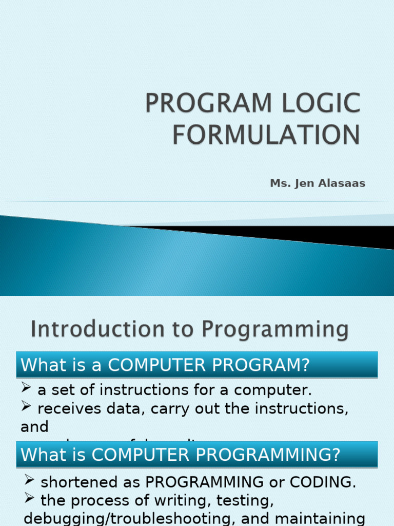 1 - Program Logic Formulation1 | PDF