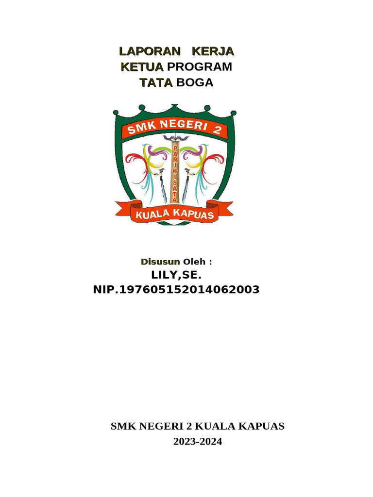 Laporan - Ketua - Program - Tata Boga - Docx | PDF