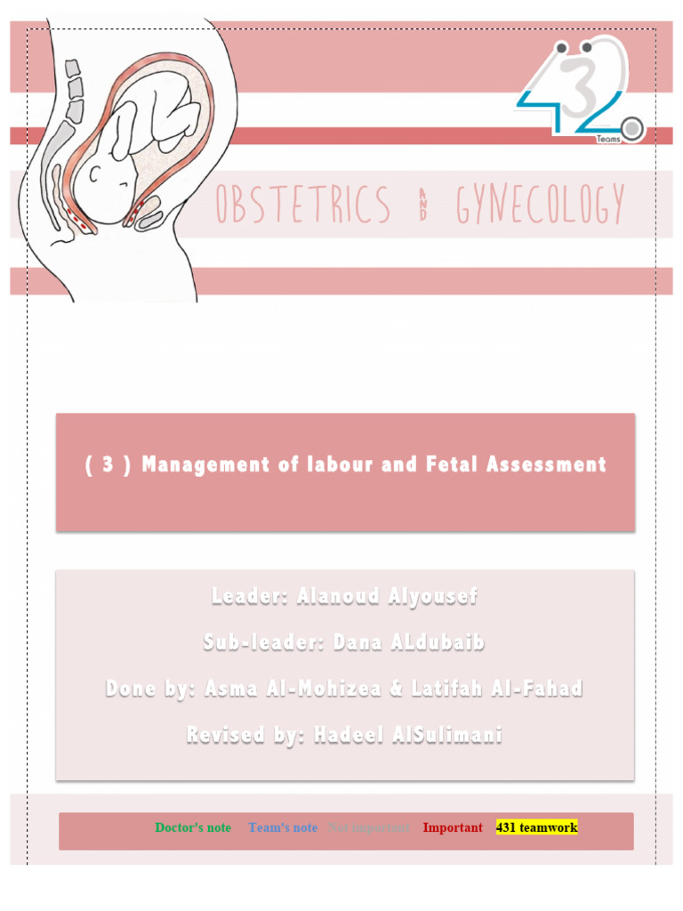 3 - Management of Labour and Fetal Assessment | PDF | Childbirth ...