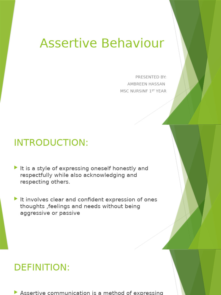 Assertive Behaviour | PDF