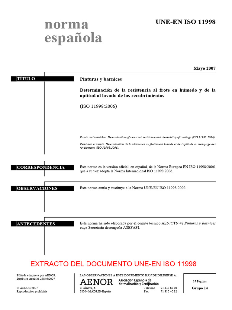 (Ex) Une-En Iso 11998 2007 | PDF