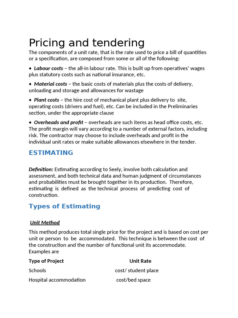 Budgeting For QS Notes | PDF