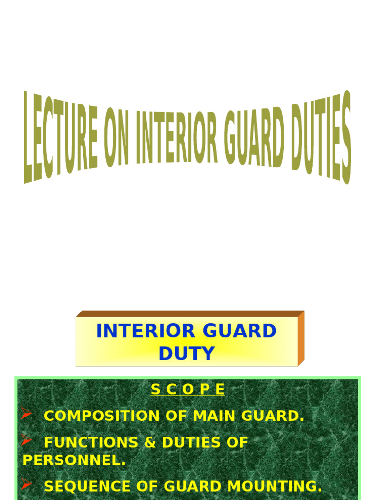 Interior Guard Duty MS 1 | PDF