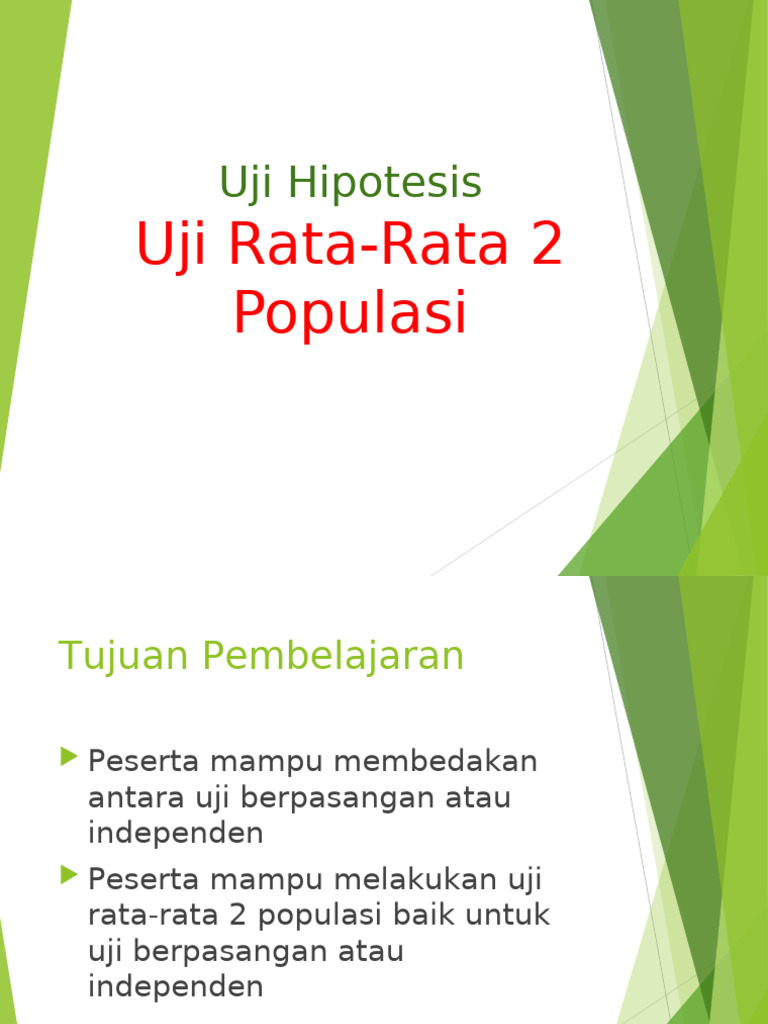 Statistics - W13 - Uji Rata Rata 2 Populasi | PDF