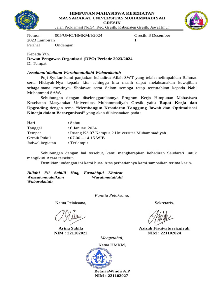 Surat Undangan DPO 23-24 | PDF