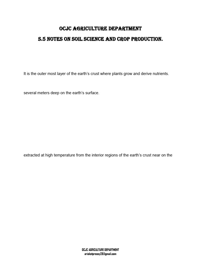 Ocjc Agriculture Department | PDF