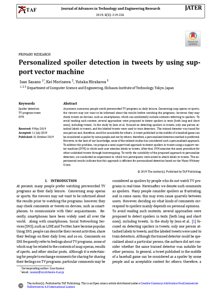 personalized spoiler detection | PDF