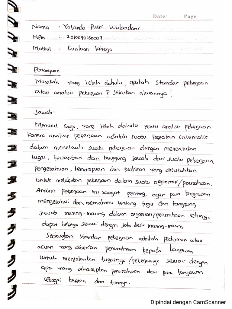 Yolanda Putri Wulandani (20-007) - Evaluasi Kinerja | PDF