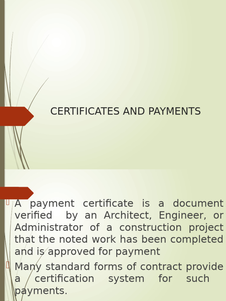 Payment Certificate | PDF