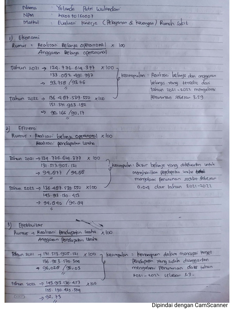 Yolanda Putri Wulandani - 20-007 - Evaluasi Kinerja | PDF