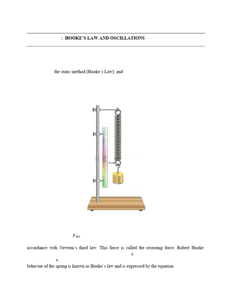 Experiment 1 Hookes Law | PDF