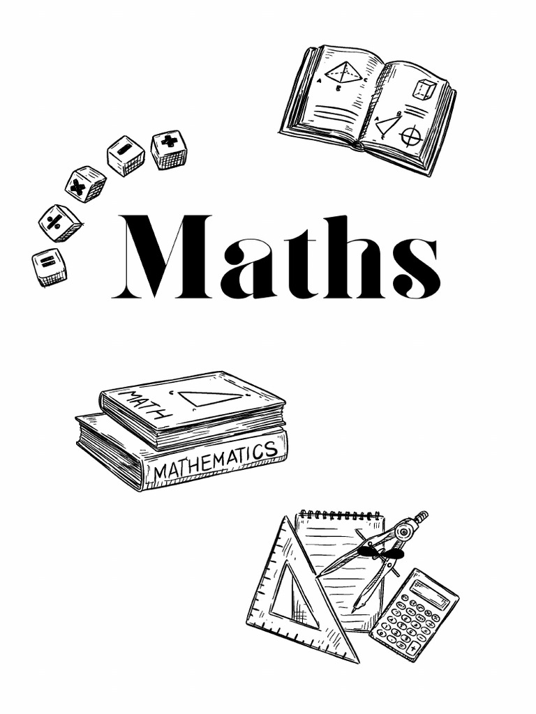 Page de Garde Couverture Mathématiques École Orange Noir Formes ...