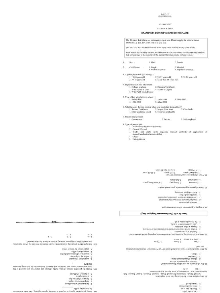 Civil-Service-Reviewer-Part-I - Booklet | PDF