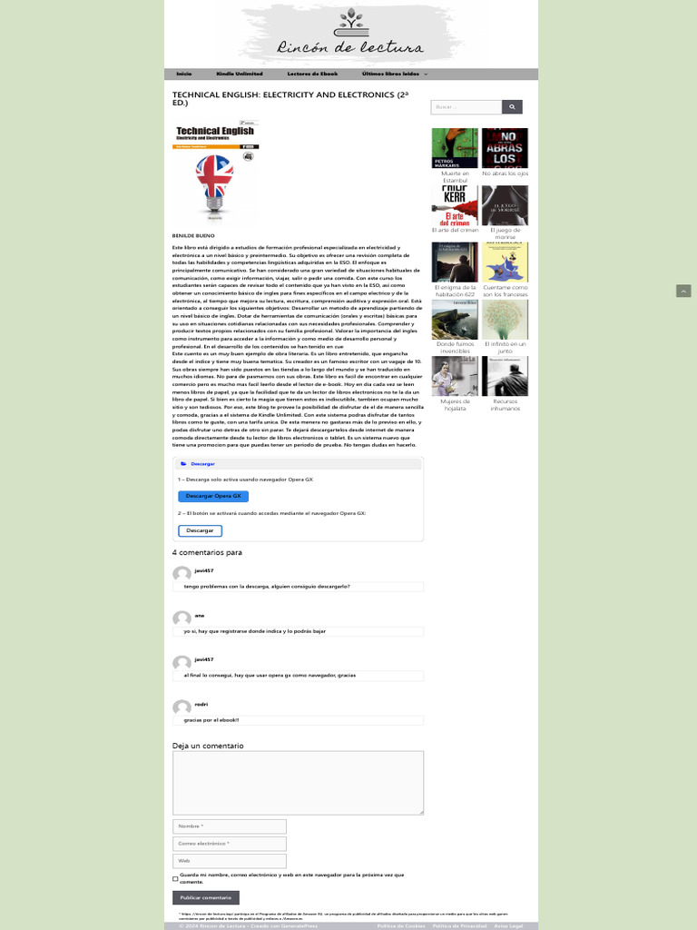 Technical English - Electricity and Electronics (2 Ed.) - Rincon de ...