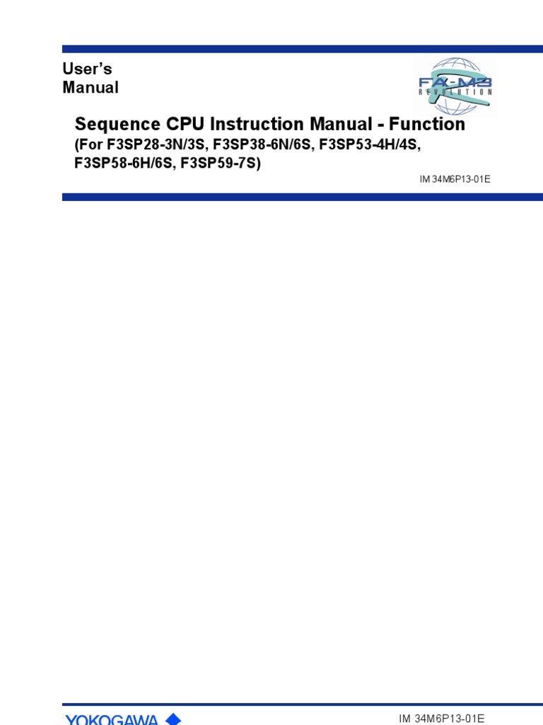Sequence CPU Functions) (For F3SP28, 38, 53, 58 and 59) IM34M6P13-01E | PDF | Subroutine ...