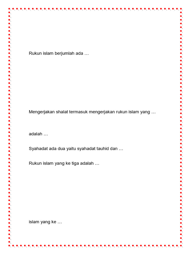 Latihan Soal Fiqih BAB 1 RUKUN ISLAM | PDF