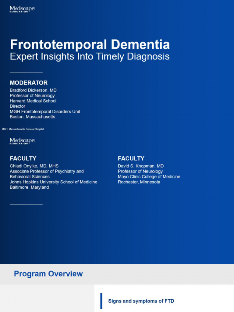 Fronto Temporal Dementia | PDF
