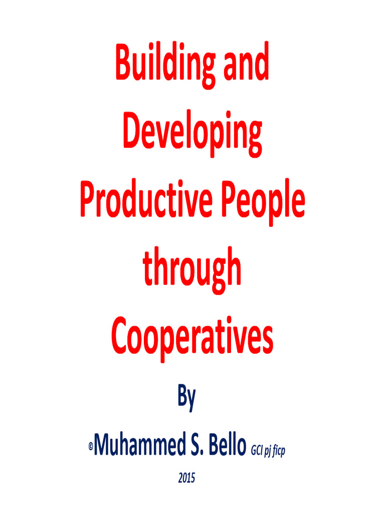 Building Productive People Through Cooperatives | PDF | Cooperative | Economies