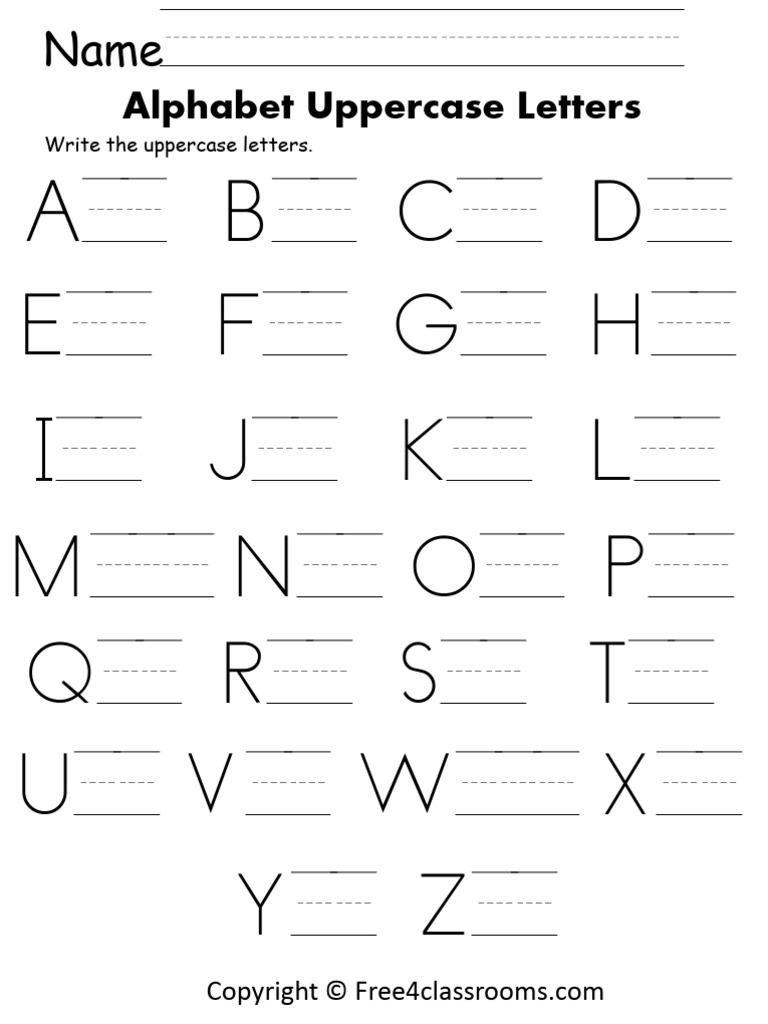 Alphabet Uppercase Letters Author Free4Classrooms | PDF