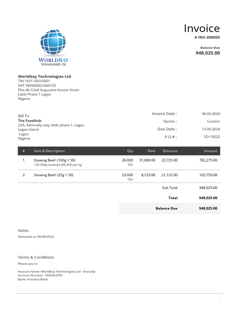 invoice sample | PDF