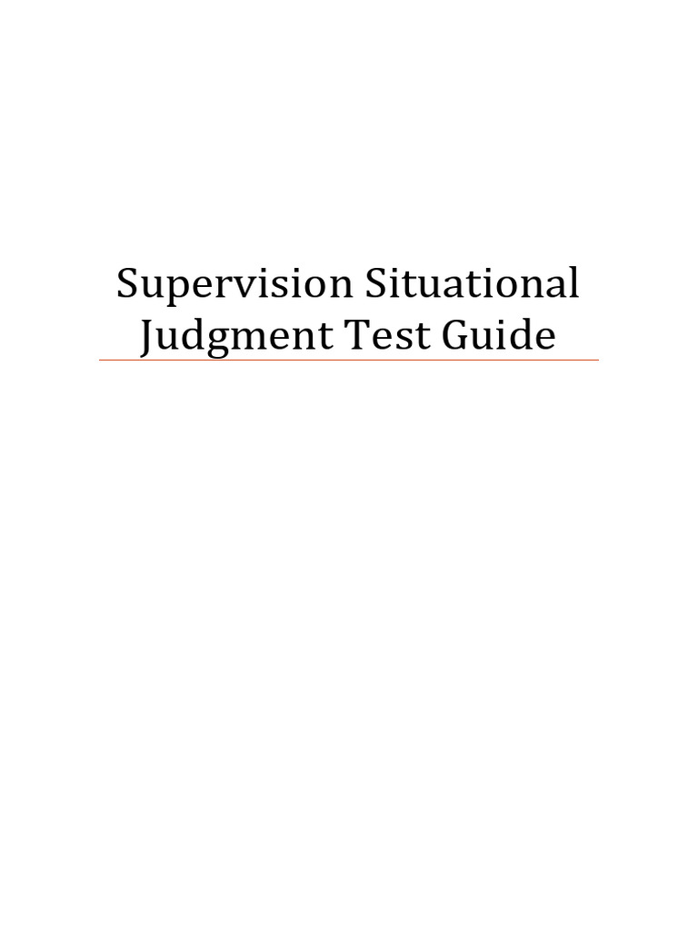 SJT Supervision Guide | PDF