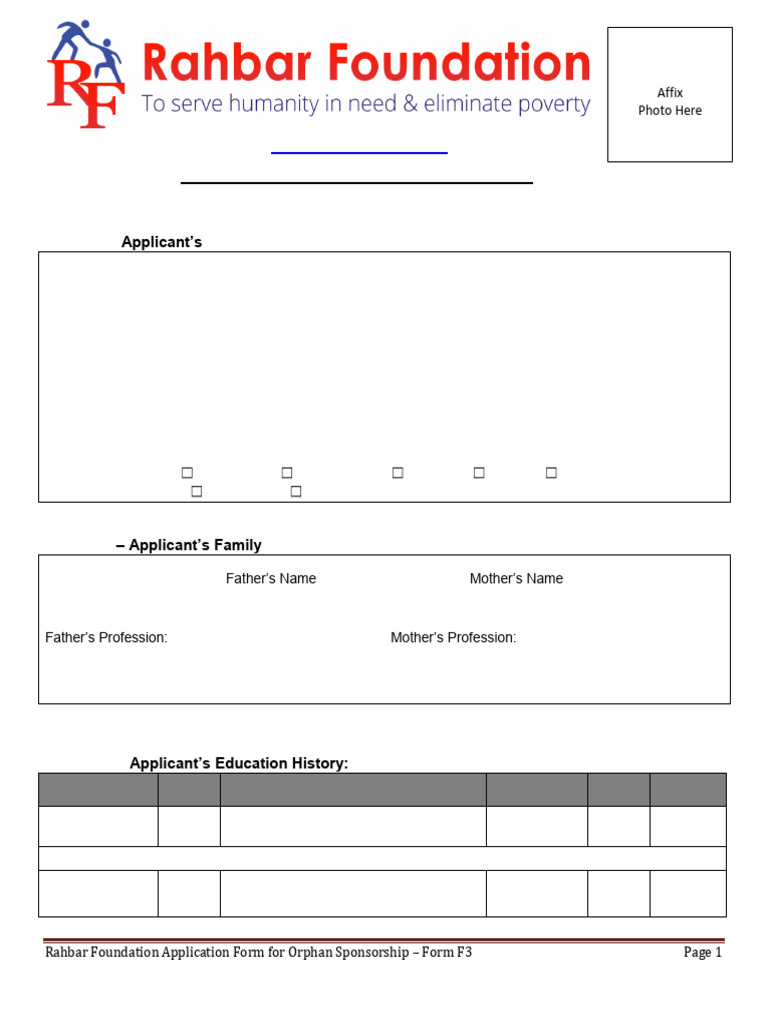 Orphan Sponsorship | PDF