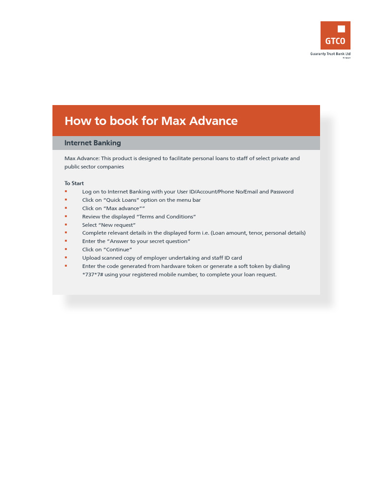 How To Book For Max Advance | PDF