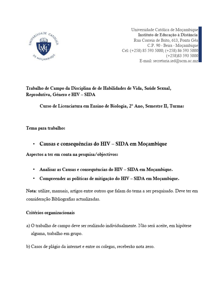 Trabalho Do Campo UCM 2024 H | PDF