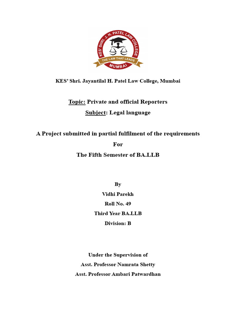 Cover Page Legal | PDF