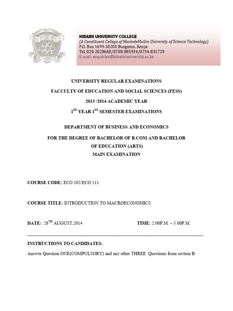 Eco 102 111 Introduction to Marcroeconomics | PDF
