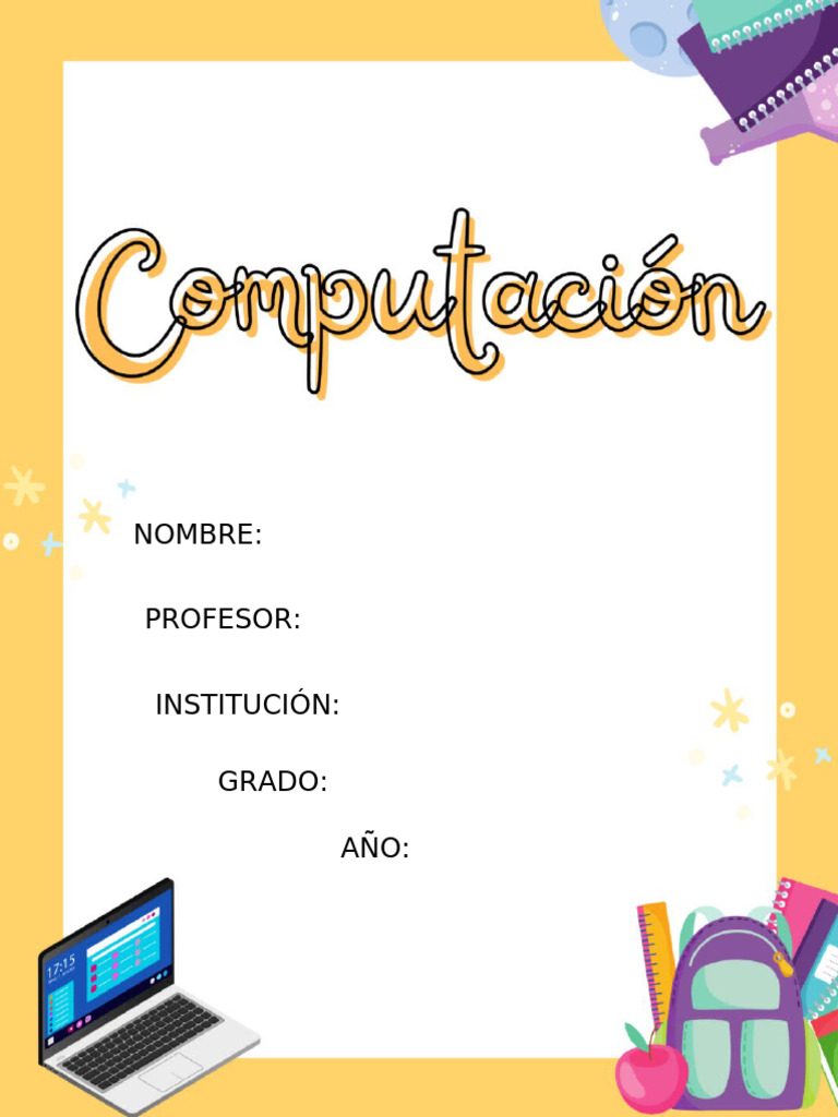 caratula-de-computacion-para-imprimir | PDF