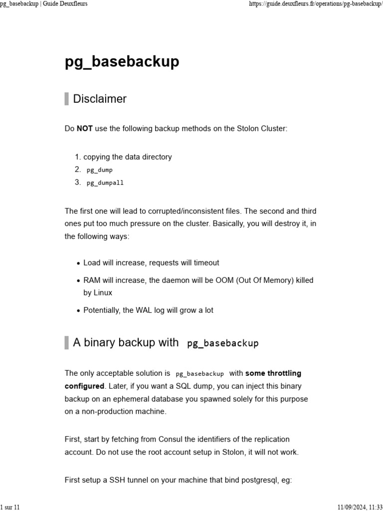 PG Basebackup | PDF