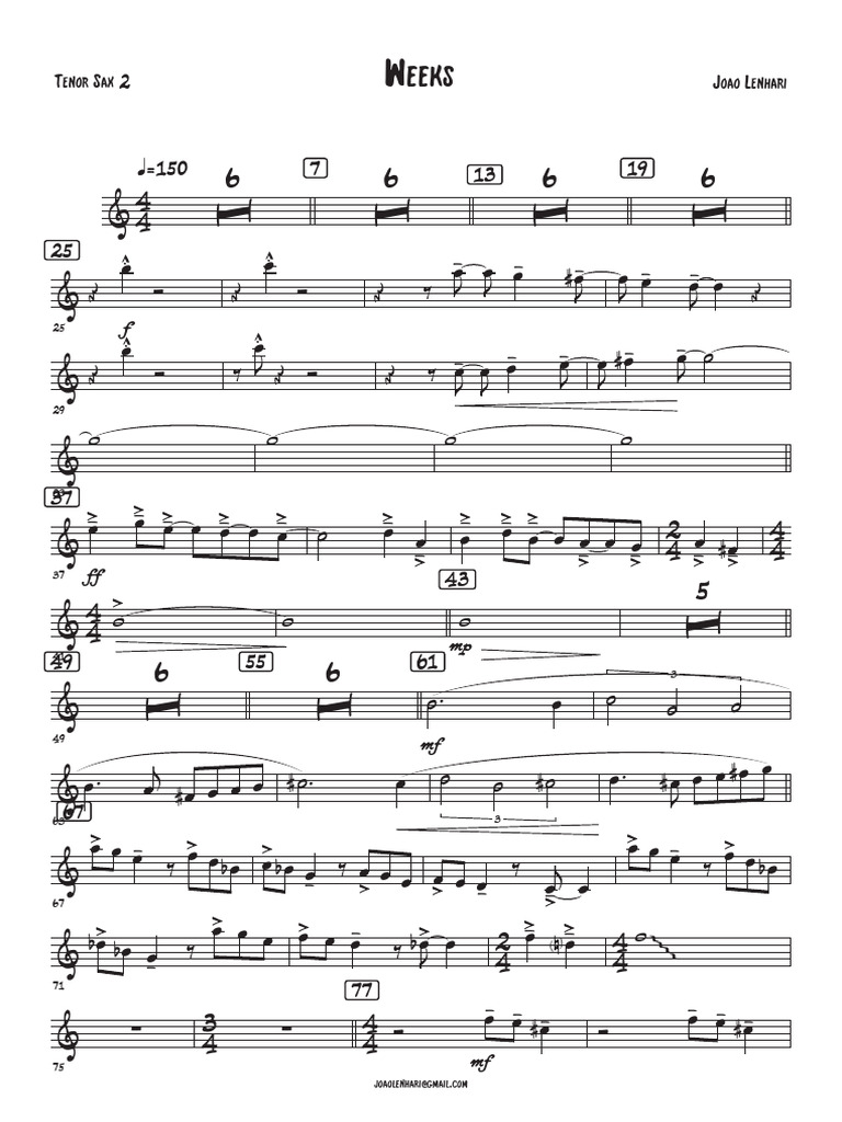 Weeks - Tenor Sax 2 | PDF