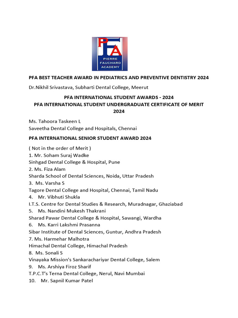 PFA Awards 2024 (1) | PDF