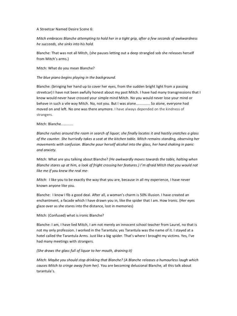 A Streetcar Named Desire Scene 6 | PDF