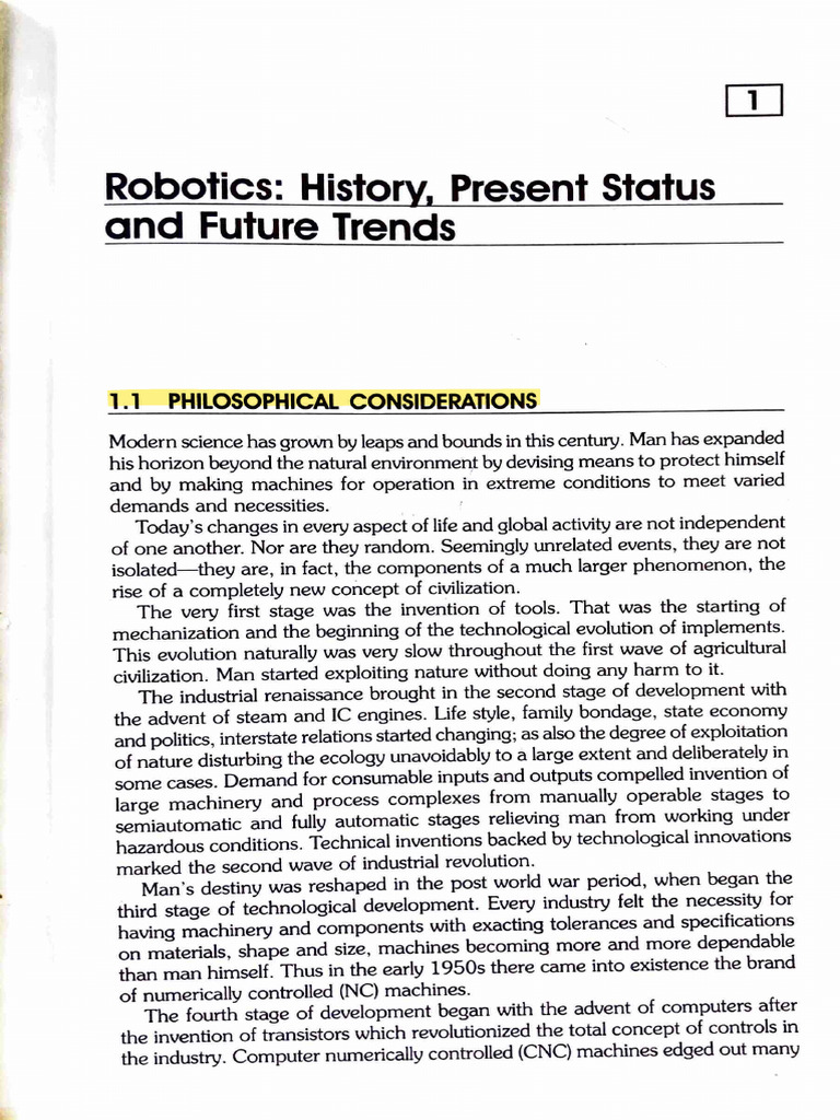 Robotics Unit 1 | PDF