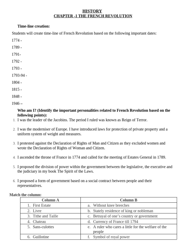 Class 9 History CH 1 French Revolution | PDF | French Revolution ...